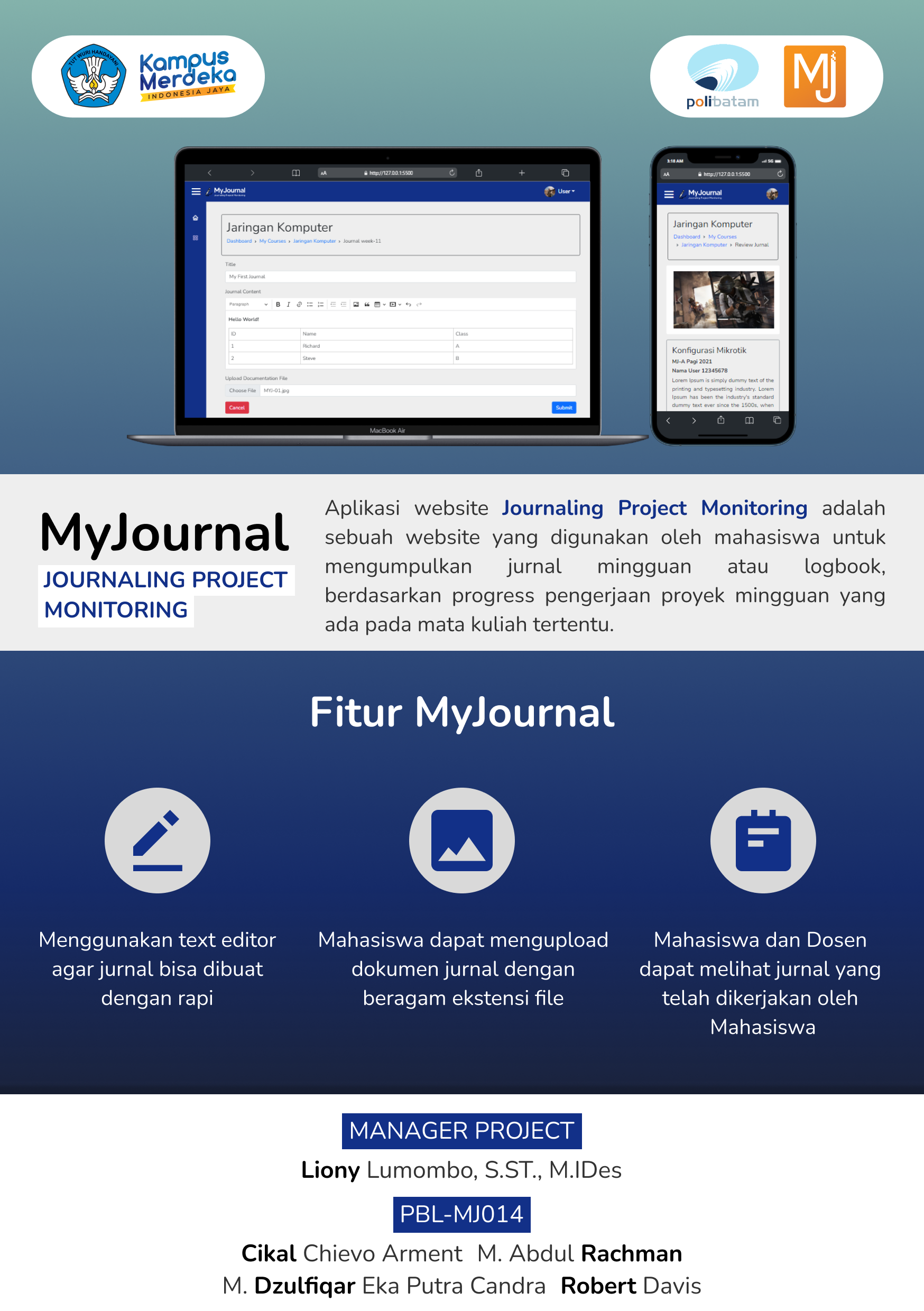 Pamer.in | Aplikasi Web Journaling Project Monitoring
